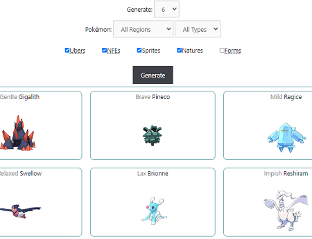 Random Pokemon Generator Game Play Online for Free